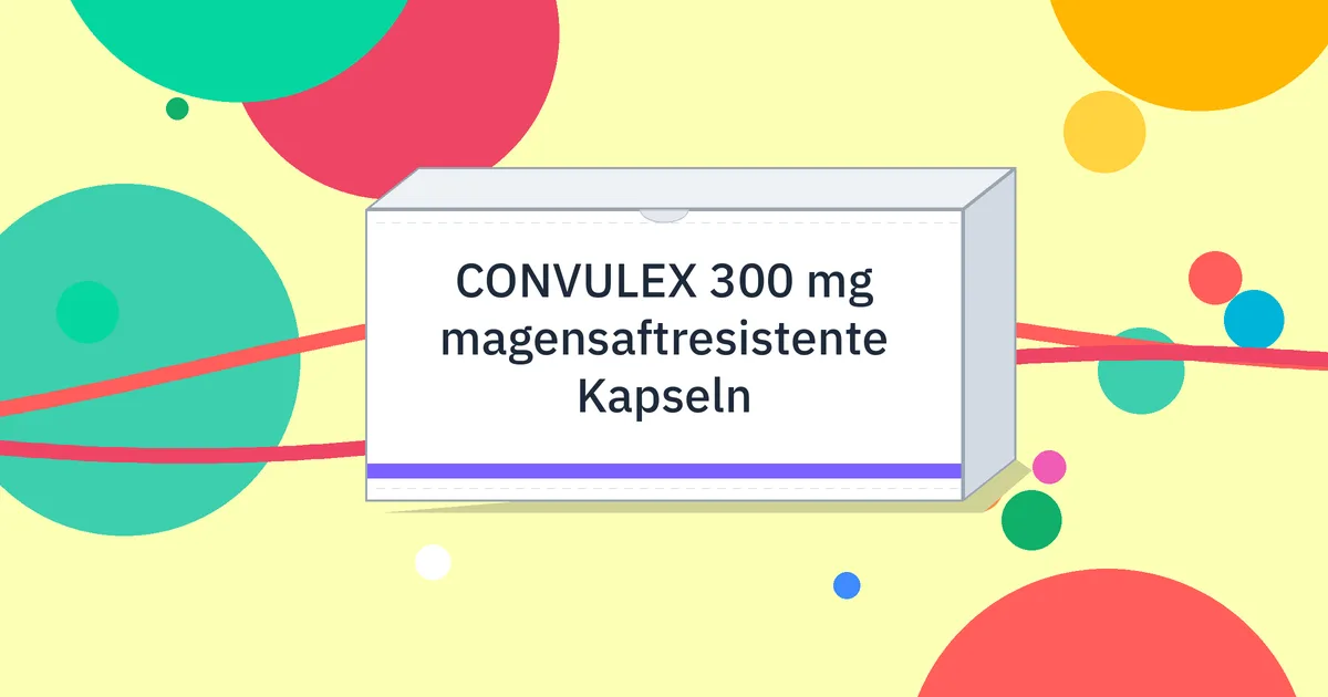 Symbolbild: Packung mit der Aufschrift CONVULEX 300 mg magensaftresistente Kapseln (PZN 13358565) – Verfügbarkeit und Bezug in Apotheken in Frankfurt am Main