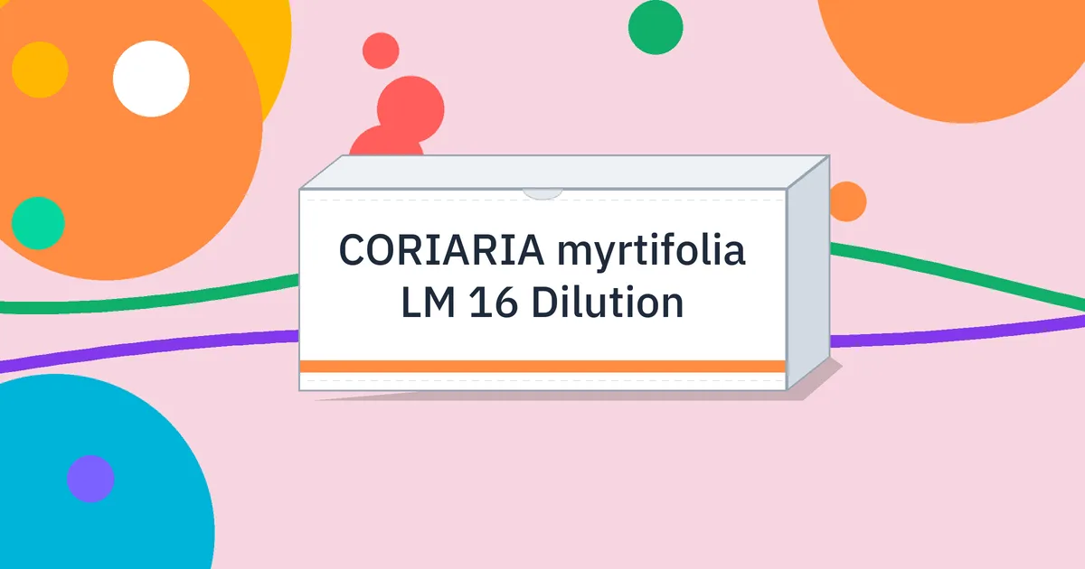 Symbolbild: Packung mit der Aufschrift CORIARIA myrtifolia LM 16 Dilution (PZN 13451715) – Verfügbarkeit und Bezug in Apotheken in Frankfurt am Main