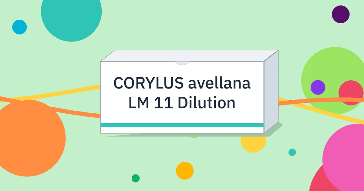 Symbolbild: Packung mit der Aufschrift CORYLUS avellana LM 11 Dilution (PZN 13454435) – Verfügbarkeit und Bezug in Apotheken in Frankfurt am Main