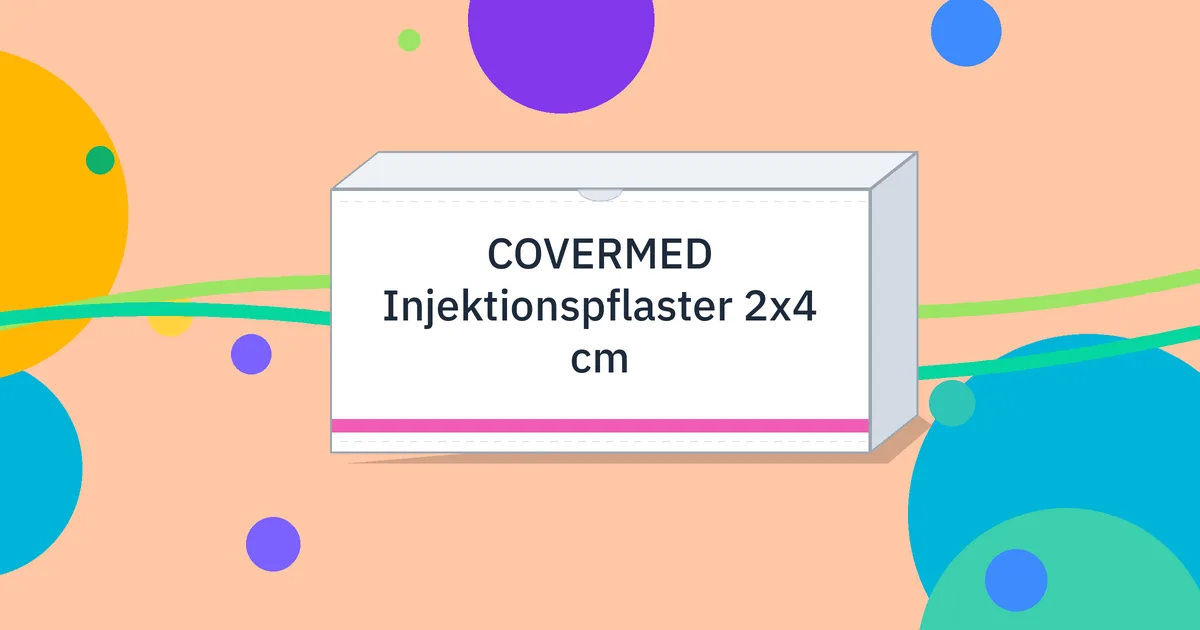 Symbolbild: Packung mit der Aufschrift COVERMED Injektionspflaster 2x4 cm (PZN 11184322) – Verfügbarkeit und Bezug in Apotheken in Frankfurt am Main