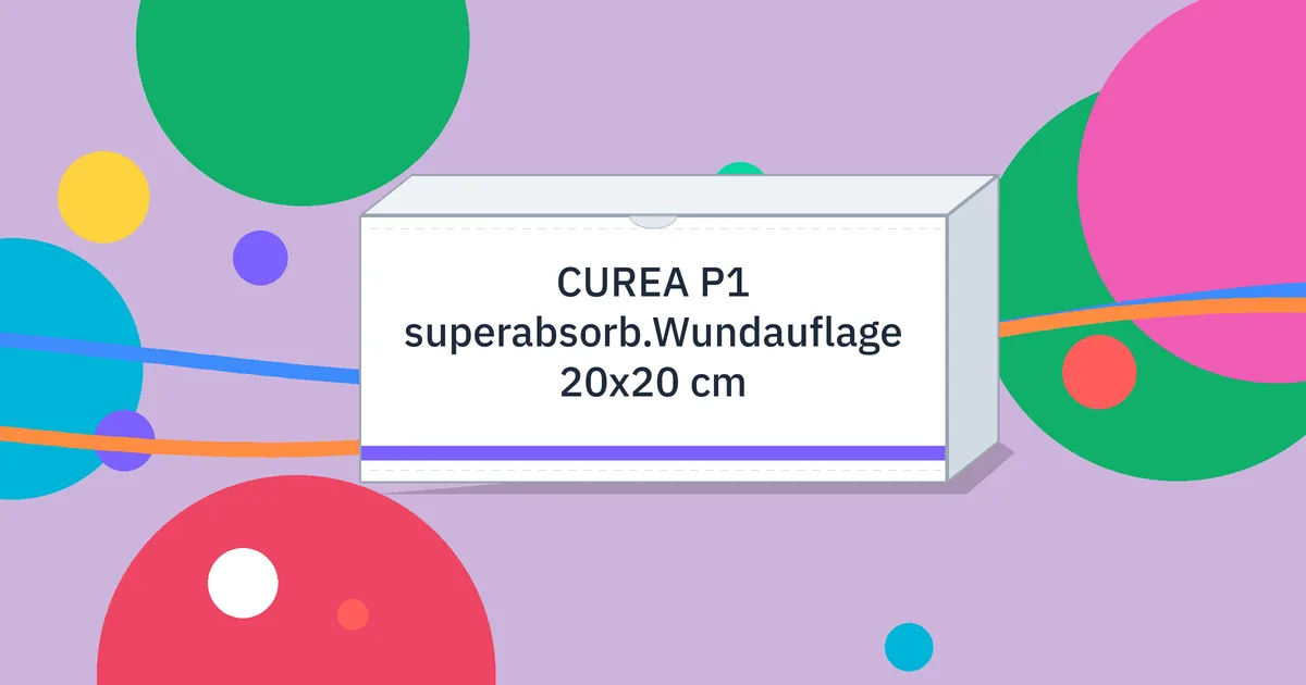 Symbolbild: Packung mit der Aufschrift CUREA P1 superabsorb.Wundauflage 20x20 cm (PZN 06563342) – Verfügbarkeit und Bezug in Apotheken in Frankfurt am Main