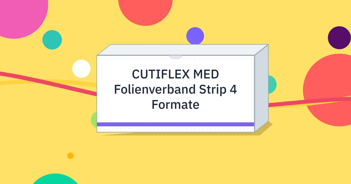 Symbolbild: Packung mit der Aufschrift CUTIFLEX MED Folienverband Strip 4 Formate (PZN 17502674) – Verfügbarkeit und Bezug in Apotheken in Frankfurt am Main