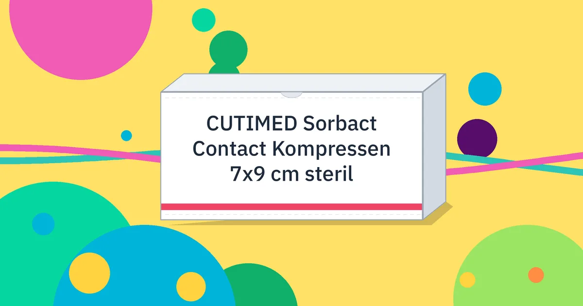 Symbolbild: Packung mit der Aufschrift CUTIMED Sorbact Contact Kompressen 7x9 cm steril (PZN 20114131) – Verfügbarkeit und Bezug in Apotheken in Frankfurt am Main