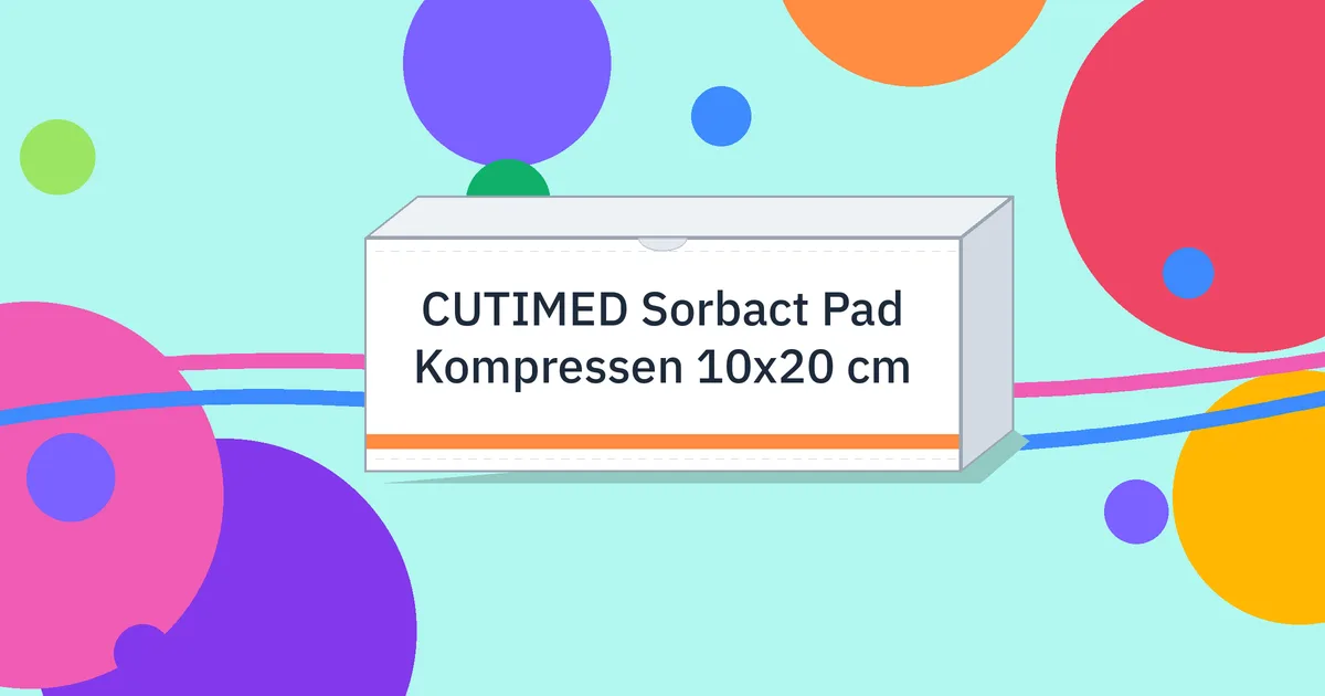 Symbolbild: Packung mit der Aufschrift CUTIMED Sorbact Pad Kompressen 10x20 cm (PZN 20114326) – Verfügbarkeit und Bezug in Apotheken in Frankfurt am Main