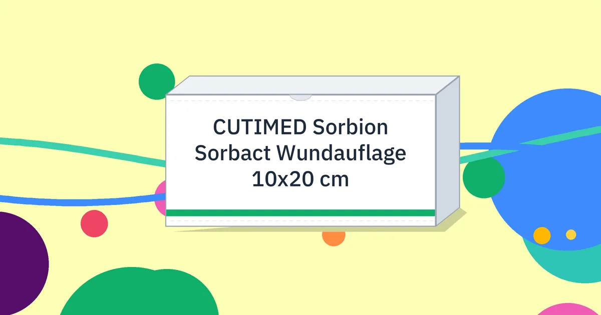 Symbolbild: Packung mit der Aufschrift CUTIMED Sorbion Sorbact Wundauflage 10x20 cm (PZN 19143831) – Verfügbarkeit und Bezug in Apotheken in Frankfurt am Main