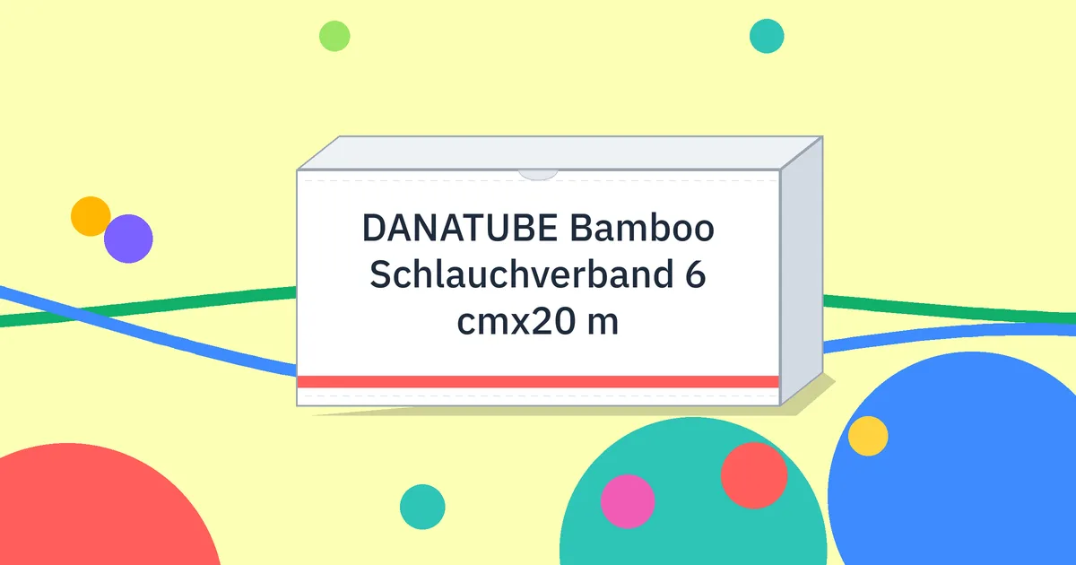 Symbolbild: Packung mit der Aufschrift DANATUBE Bamboo Schlauchverband 6 cmx20 m (PZN 20810988) – Verfügbarkeit und Bezug in Apotheken in Frankfurt am Main