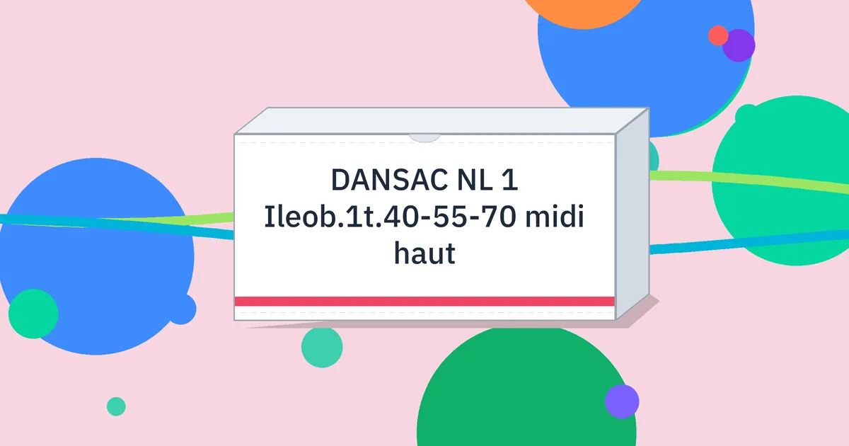 Symbolbild: Packung mit der Aufschrift DANSAC NL 1 Ileob.1t.40-55-70 midi haut (PZN 08843519) – Verfügbarkeit und Bezug in Apotheken in Frankfurt am Main