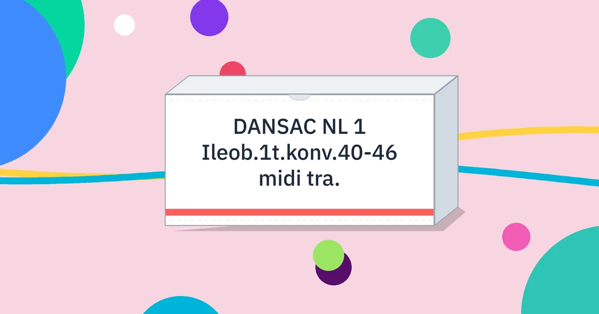 Symbolbild: Packung mit der Aufschrift DANSAC NL 1 Ileob.1t.konv.40-46 midi tra. (PZN 09900998) – Verfügbarkeit und Bezug in Apotheken in Frankfurt am Main