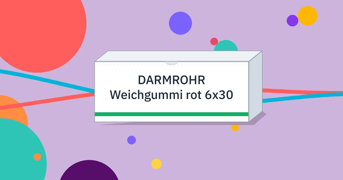 Symbolbild: Packung mit der Aufschrift DARMROHR Weichgummi rot 6x30 (PZN 02438462) – Verfügbarkeit und Bezug in Apotheken in Frankfurt am Main