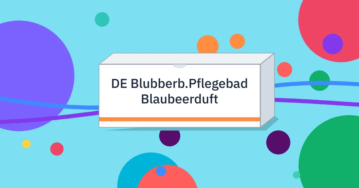 Symbolbild: Packung mit der Aufschrift DE Blubberb.Pflegebad Blaubeerduft (PZN 17266989) – Verfügbarkeit und Bezug in Apotheken in Frankfurt am Main