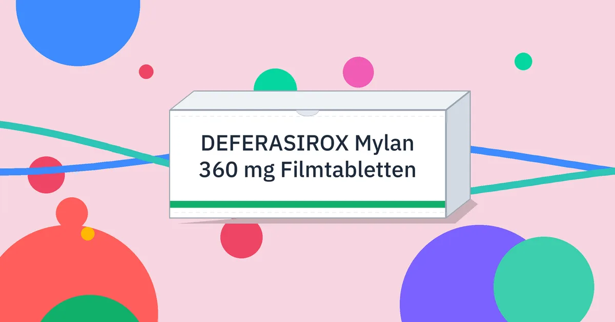 Symbolbild: Packung mit der Aufschrift DEFERASIROX Mylan 360 mg Filmtabletten (PZN 17201671) – Verfügbarkeit und Bezug in Apotheken in Frankfurt am Main
