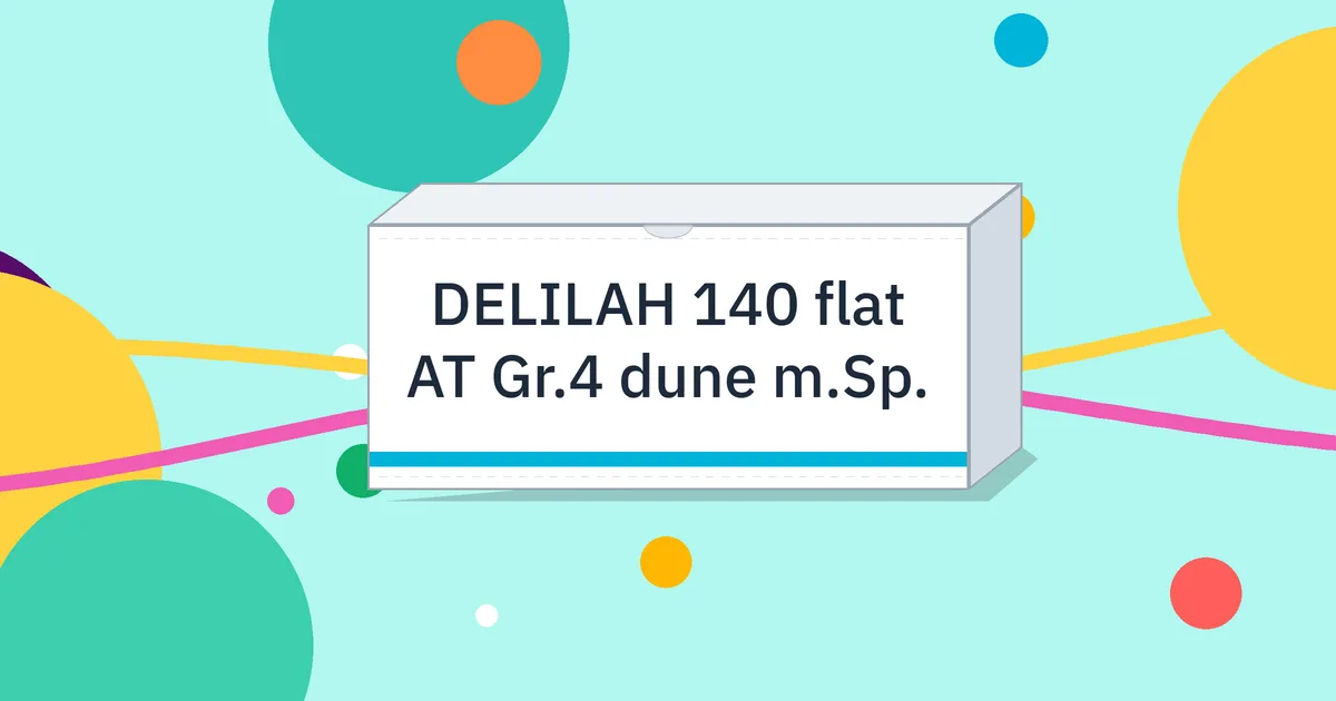 Symbolbild: Packung mit der Aufschrift DELILAH 140 flat AT Gr.4 dune m.Sp. (PZN 14247721) – Verfügbarkeit und Bezug in Apotheken in Frankfurt am Main