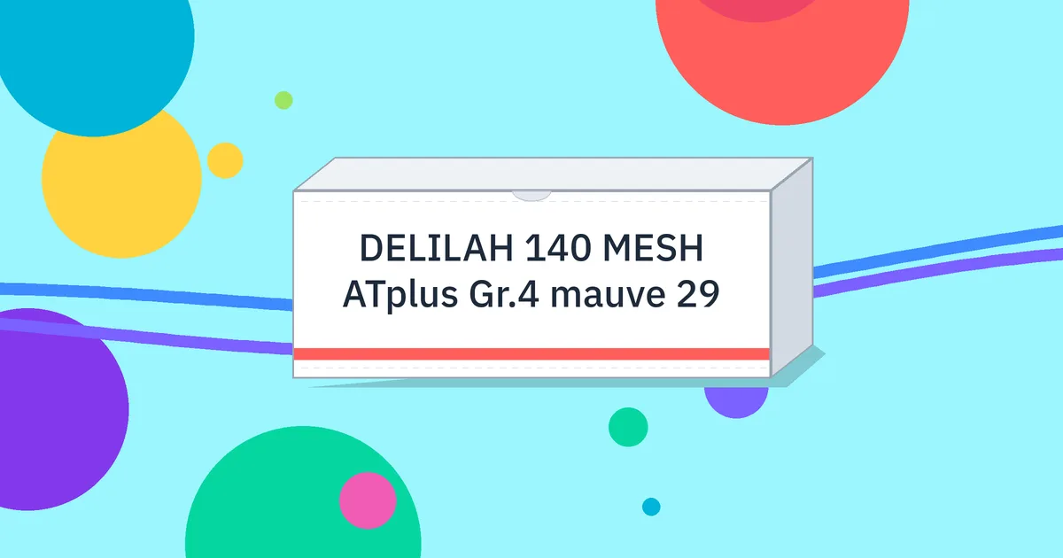 Symbolbild: Packung mit der Aufschrift DELILAH 140 MESH ATplus Gr.4 mauve 29 (PZN 13850421) – Verfügbarkeit und Bezug in Apotheken in Frankfurt am Main