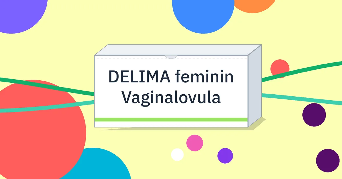 Symbolbild: Packung mit der Aufschrift DELIMA feminin Vaginalovula (PZN 01150256) – Verfügbarkeit und Bezug in Apotheken in Frankfurt am Main