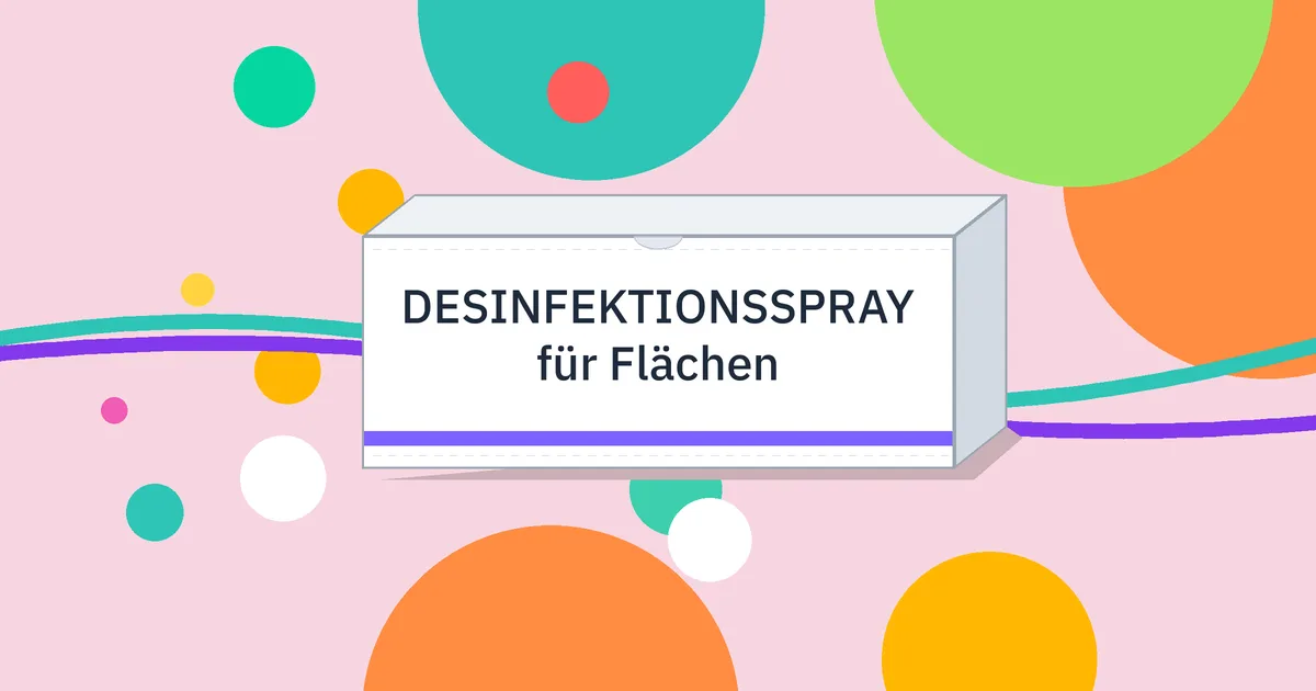 Symbolbild: Packung mit der Aufschrift DESINFEKTIONSSPRAY für Flächen (PZN 09303972) – Verfügbarkeit und Bezug in Apotheken in Frankfurt am Main