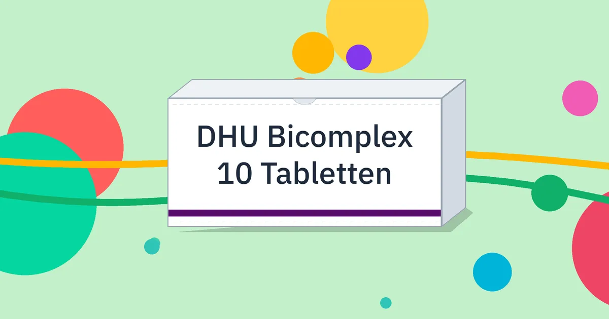 Symbolbild: Packung mit der Aufschrift DHU Bicomplex 10 Tabletten (PZN 16743039) – Verfügbarkeit und Bezug in Apotheken in Frankfurt am Main