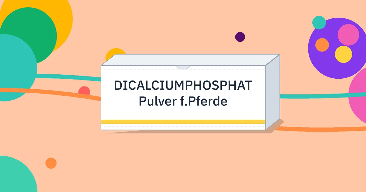 Symbolbild: Packung mit der Aufschrift DICALCIUMPHOSPHAT Pulver f.Pferde (PZN 17183387) – Verfügbarkeit und Bezug in Apotheken in Frankfurt am Main