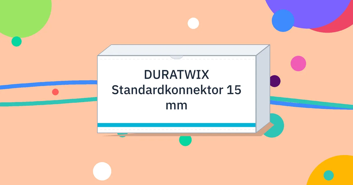 Symbolbild: Packung mit der Aufschrift DURATWIX Standardkonnektor 15 mm (PZN 06992149) – Verfügbarkeit und Bezug in Apotheken in Frankfurt am Main
