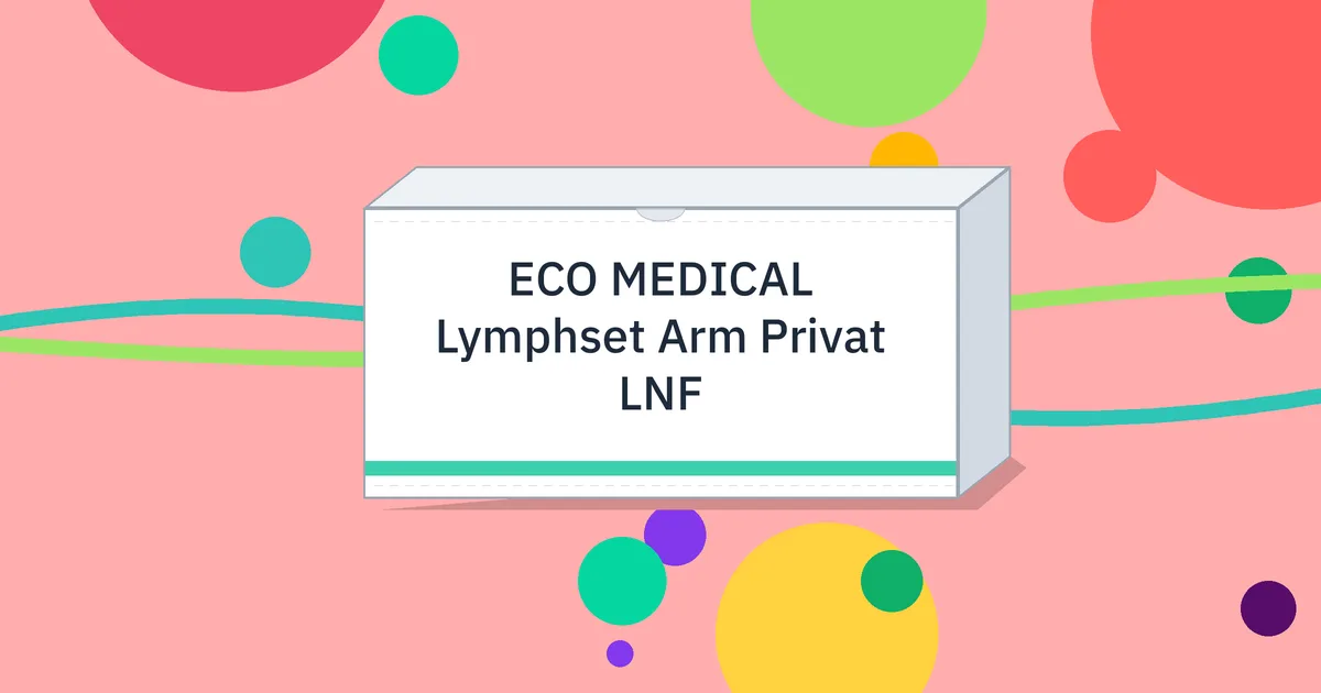 Symbolbild: Packung mit der Aufschrift ECO MEDICAL Lymphset Arm Privat LNF (PZN 14167100) – Verfügbarkeit und Bezug in Apotheken in Frankfurt am Main