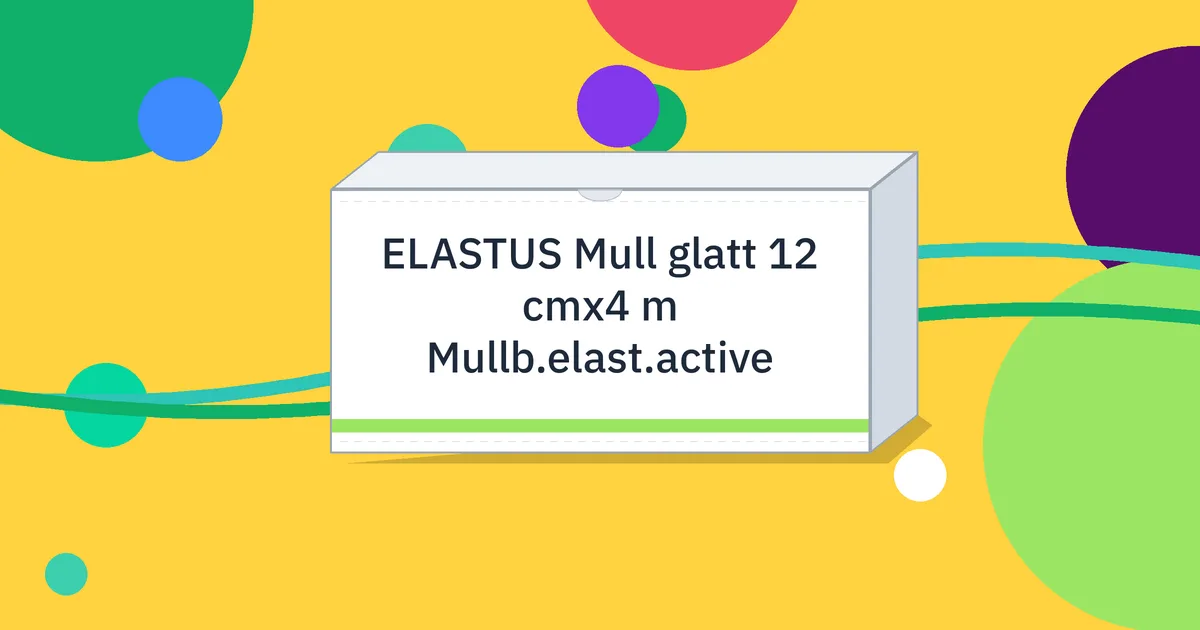 Symbolbild: Packung mit der Aufschrift ELASTUS Mull glatt 12 cmx4 m Mullb.elast.active (PZN 01312233) – Verfügbarkeit und Bezug in Apotheken in Frankfurt am Main