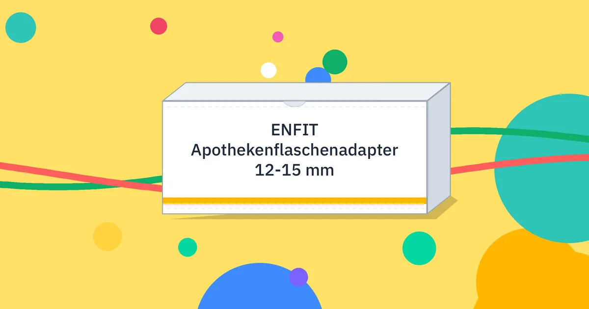 Symbolbild: Packung mit der Aufschrift ENFIT Apothekenflaschenadapter 12-15 mm (PZN 19996700) – Verfügbarkeit und Bezug in Apotheken in Frankfurt am Main