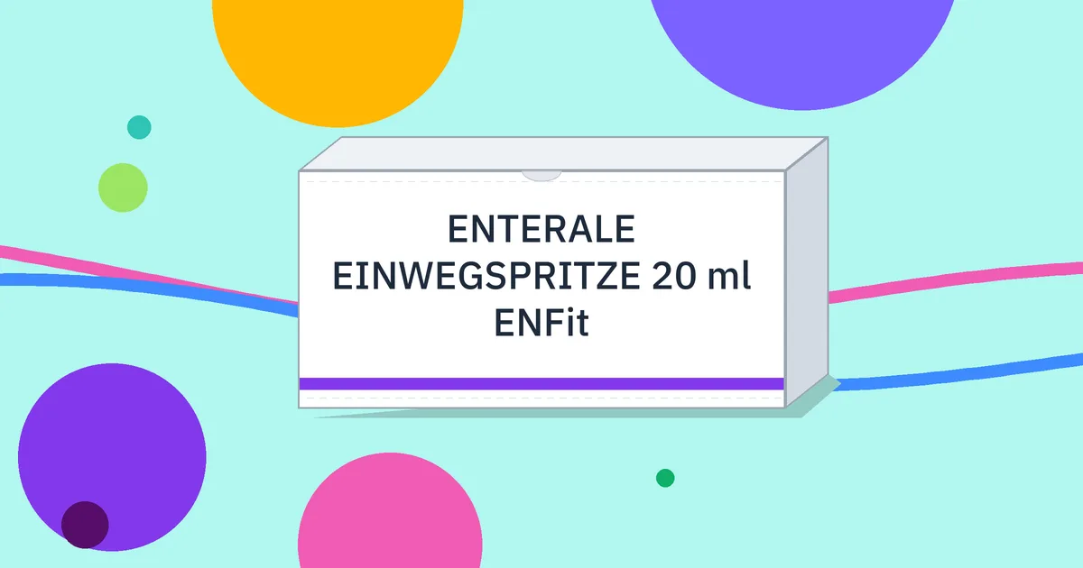 Symbolbild: Packung mit der Aufschrift ENTERALE EINWEGSPRITZE 20 ml ENFit (PZN 18103309) – Verfügbarkeit und Bezug in Apotheken in Frankfurt am Main