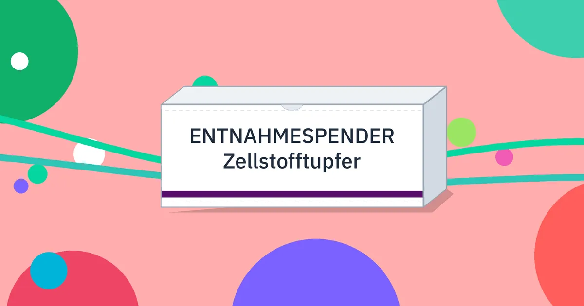 Symbolbild: Packung mit der Aufschrift ENTNAHMESPENDER Zellstofftupfer (PZN 18307058) – Verfügbarkeit und Bezug in Apotheken in Frankfurt am Main
