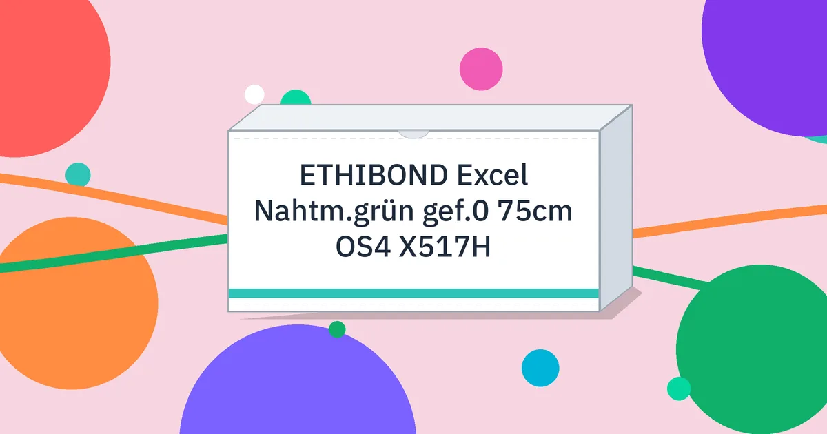 Symbolbild: Packung mit der Aufschrift ETHIBOND Excel Nahtm.grün gef.0 75cm OS4 X517H (PZN 19764384) – Verfügbarkeit und Bezug in Apotheken in Frankfurt am Main