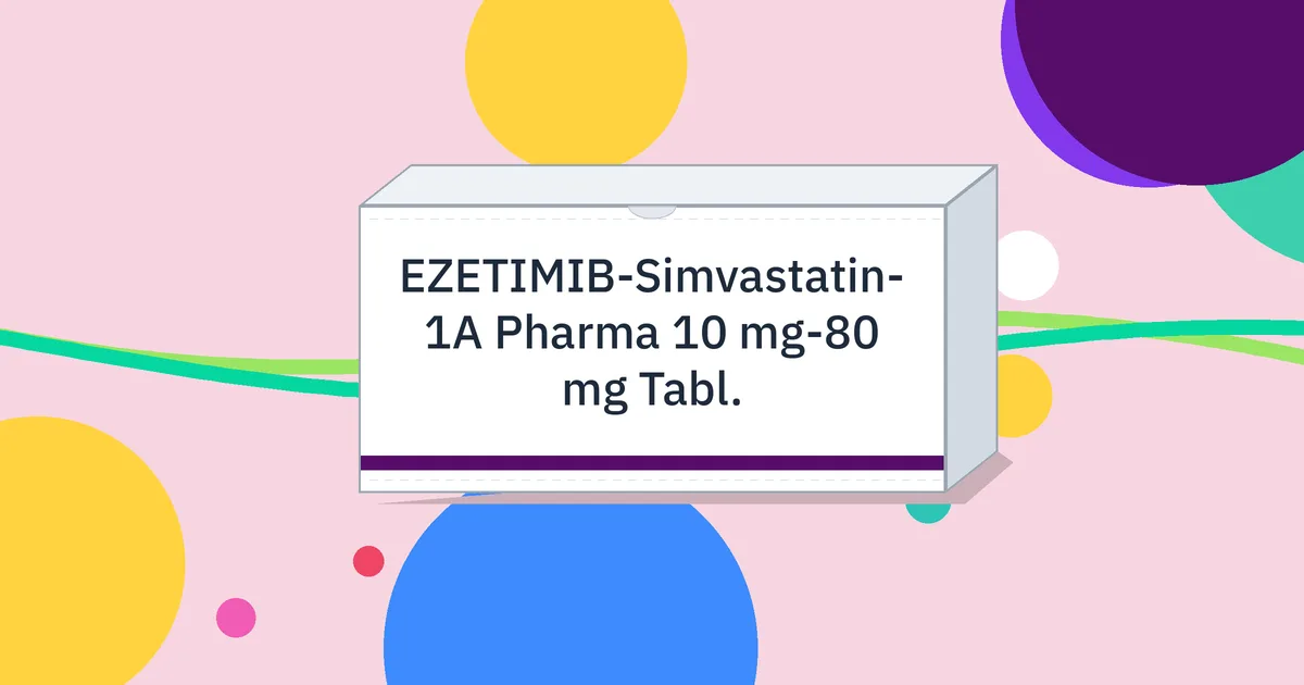 Symbolbild: Packung mit der Aufschrift EZETIMIB-Simvastatin-1A Pharma 10 mg-80 mg Tabl. (PZN 13592137) – Verfügbarkeit und Bezug in Apotheken in Frankfurt am Main