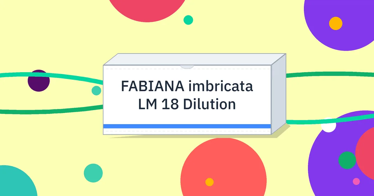 Symbolbild: Packung mit der Aufschrift FABIANA imbricata LM 18 Dilution (PZN 13485631) – Verfügbarkeit und Bezug in Apotheken in Frankfurt am Main