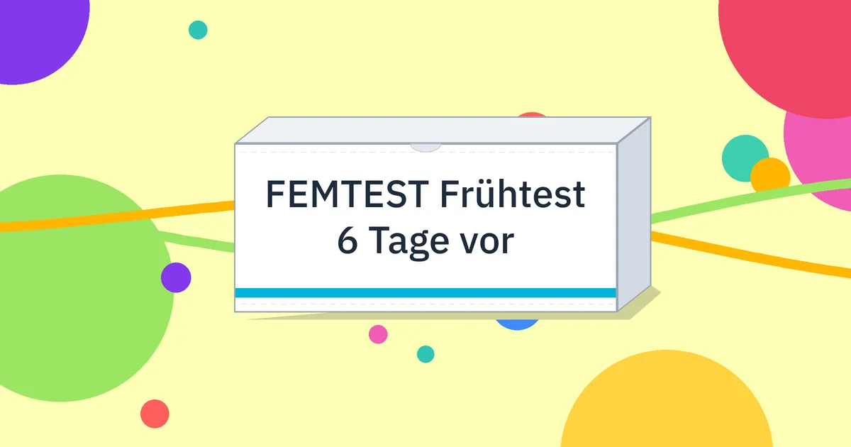 Symbolbild: Packung mit der Aufschrift FEMTEST Frühtest 6 Tage vor (PZN 10931231) – Verfügbarkeit und Bezug in Apotheken in Frankfurt am Main