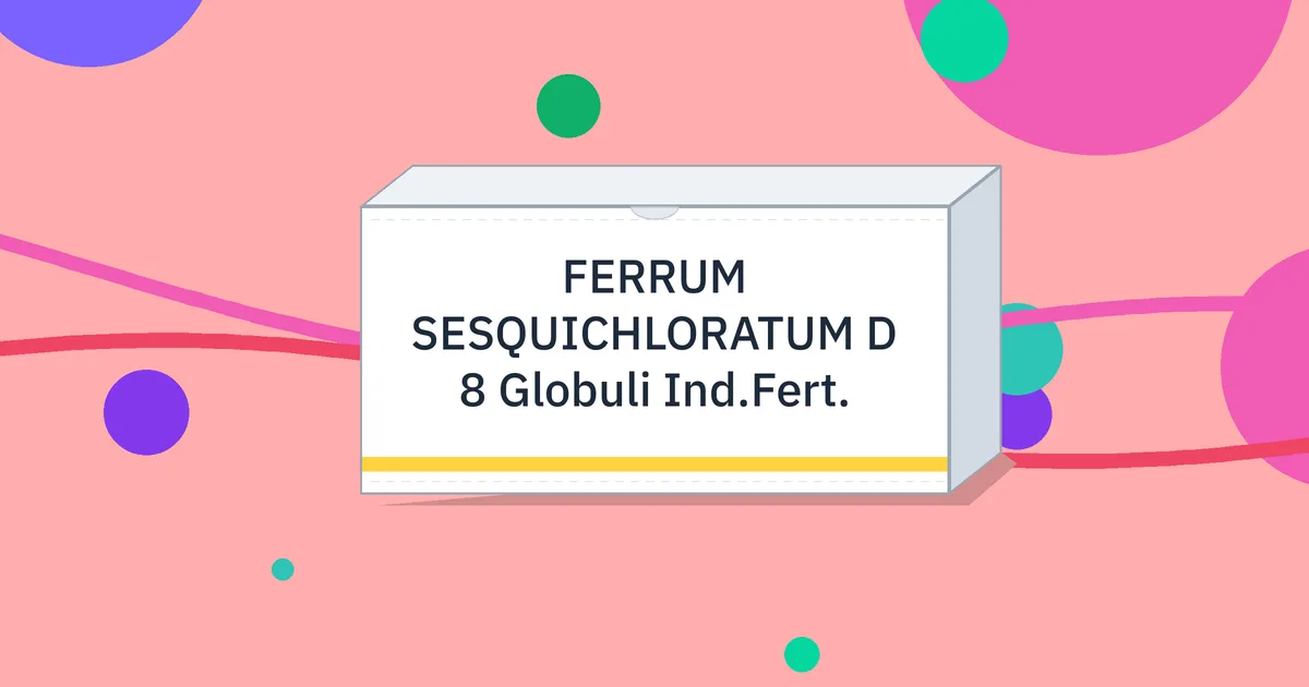 Symbolbild: Packung mit der Aufschrift FERRUM SESQUICHLORATUM D 8 Globuli Ind.Fert. (PZN 17732865) – Verfügbarkeit und Bezug in Apotheken in Frankfurt am Main