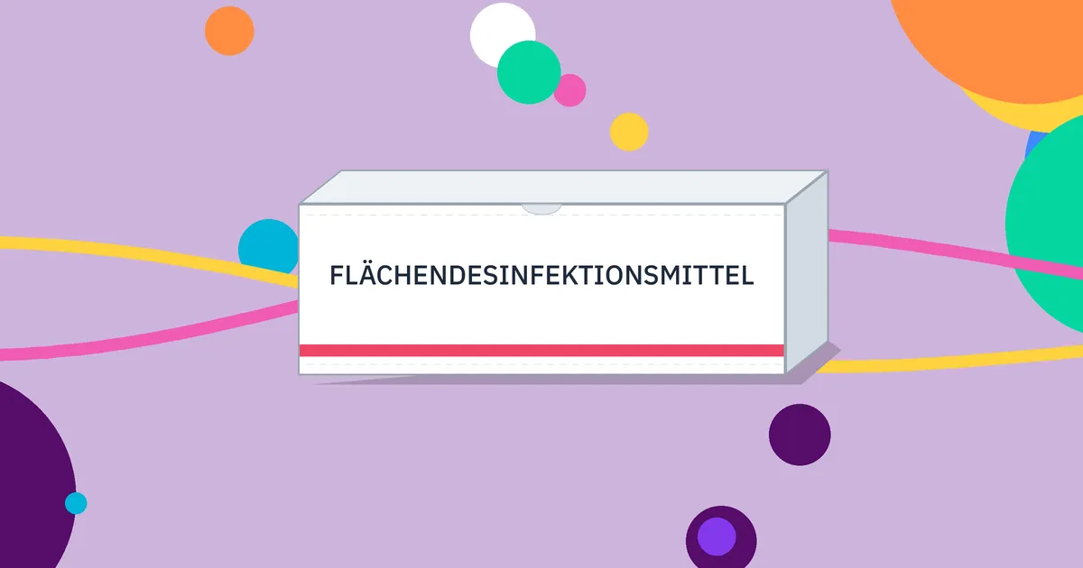 Symbolbild: Packung mit der Aufschrift FLÄCHENDESINFEKTIONSMITTEL (PZN 16605509) – Verfügbarkeit und Bezug in Apotheken in Frankfurt am Main