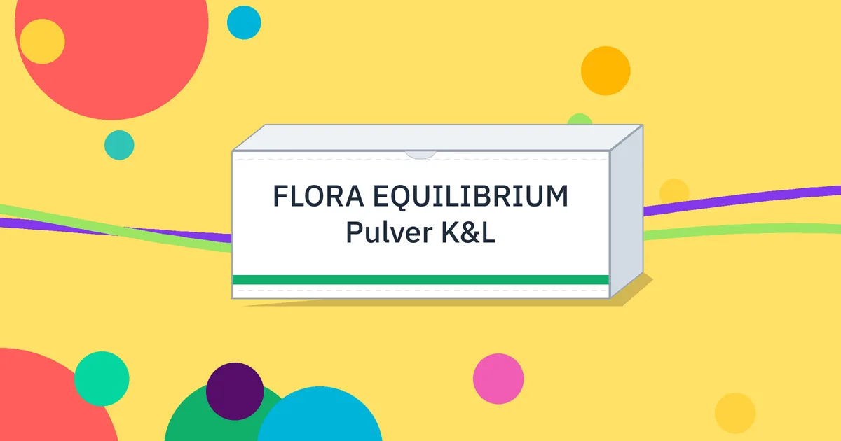 Symbolbild: Packung mit der Aufschrift FLORA EQUILIBRIUM Pulver K&L (PZN 16900415) – Verfügbarkeit und Bezug in Apotheken in Frankfurt am Main