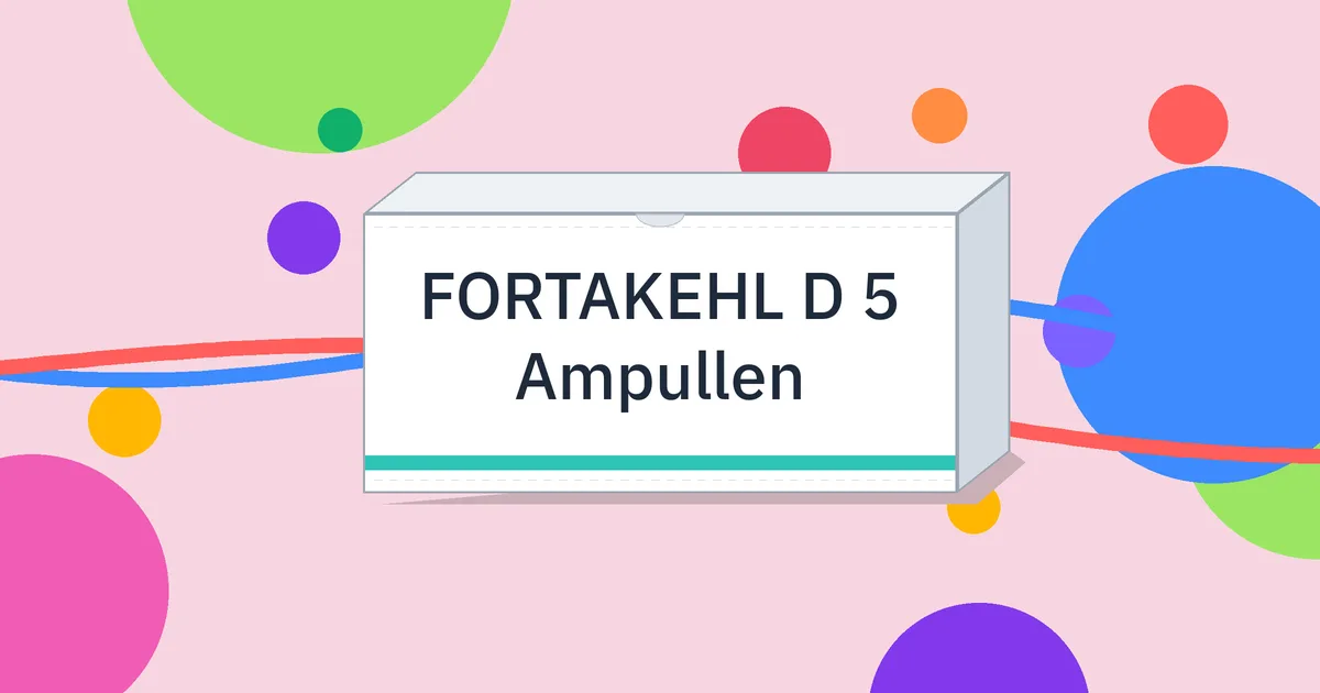 Symbolbild: Packung mit der Aufschrift FORTAKEHL D 5 Ampullen (PZN 04456961) – Verfügbarkeit und Bezug in Apotheken in Frankfurt am Main