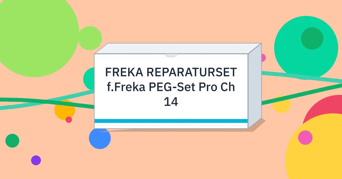 Symbolbild: Packung mit der Aufschrift FREKA REPARATURSET f.Freka PEG-Set Pro Ch 14 (PZN 16496954) – Verfügbarkeit und Bezug in Apotheken in Frankfurt am Main