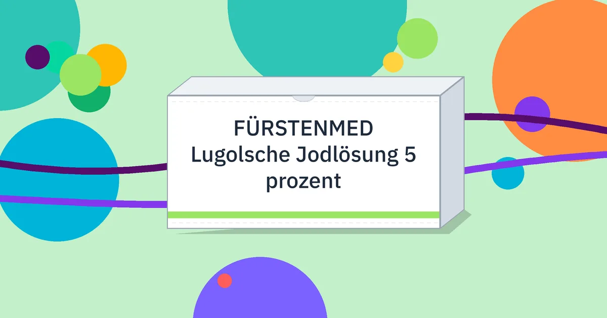 Symbolbild: Packung mit der Aufschrift FÜRSTENMED Lugolsche Jodlösung 5 prozent (PZN 16946009) – Verfügbarkeit und Bezug in Apotheken in Frankfurt am Main