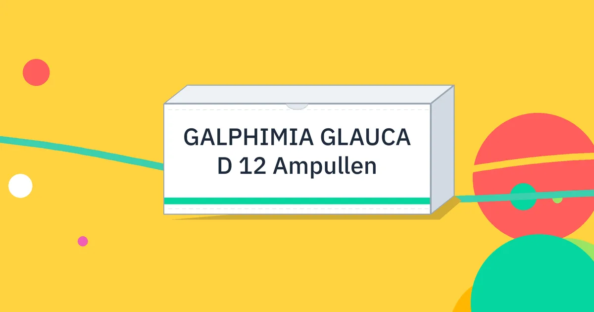 Symbolbild: Packung mit der Aufschrift GALPHIMIA GLAUCA D 12 Ampullen (PZN 11706022) – Verfügbarkeit und Bezug in Apotheken in Frankfurt am Main