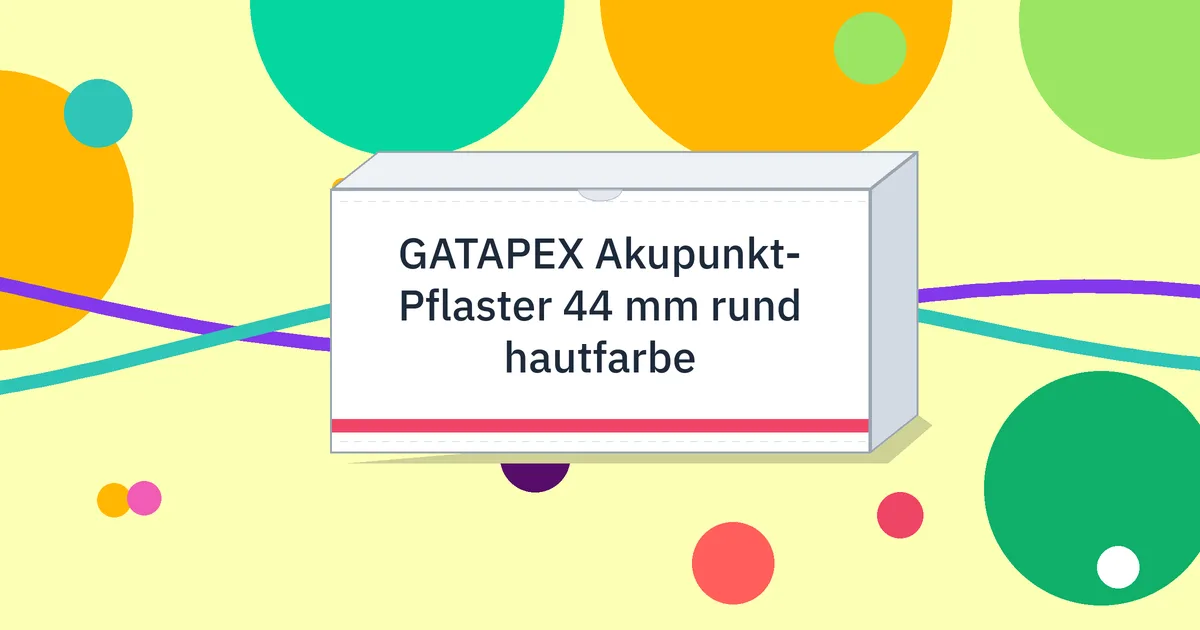 Symbolbild: Packung mit der Aufschrift GATAPEX Akupunkt-Pflaster 44 mm rund hautfarbe (PZN 09710281) – Verfügbarkeit und Bezug in Apotheken in Frankfurt am Main