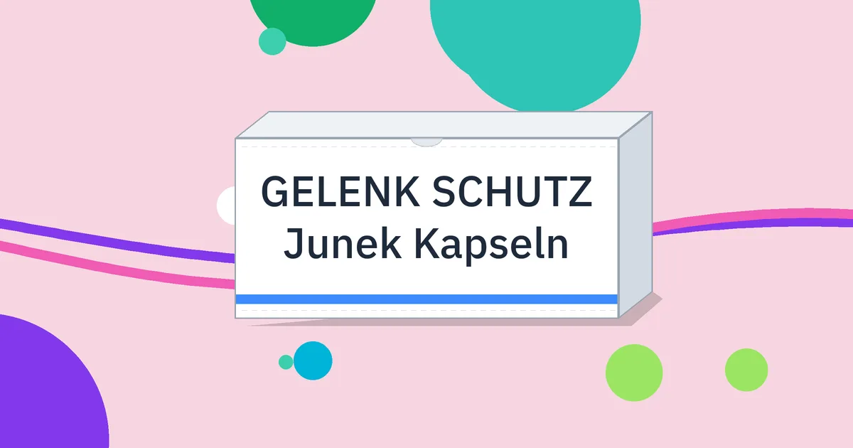 Symbolbild: Packung mit der Aufschrift GELENK SCHUTZ Junek Kapseln (PZN 05897294) – Verfügbarkeit und Bezug in Apotheken in Frankfurt am Main