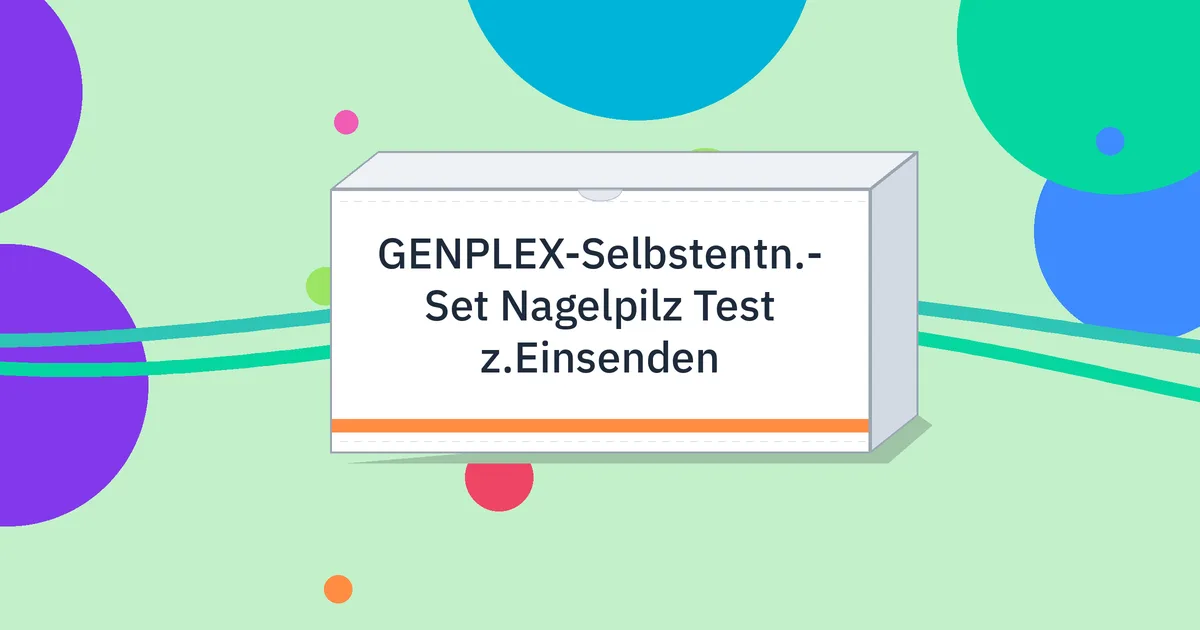 Symbolbild: Packung mit der Aufschrift GENPLEX-Selbstentn.-Set Nagelpilz Test z.Einsenden (PZN 18794348) – Verfügbarkeit und Bezug in Apotheken in Frankfurt am Main