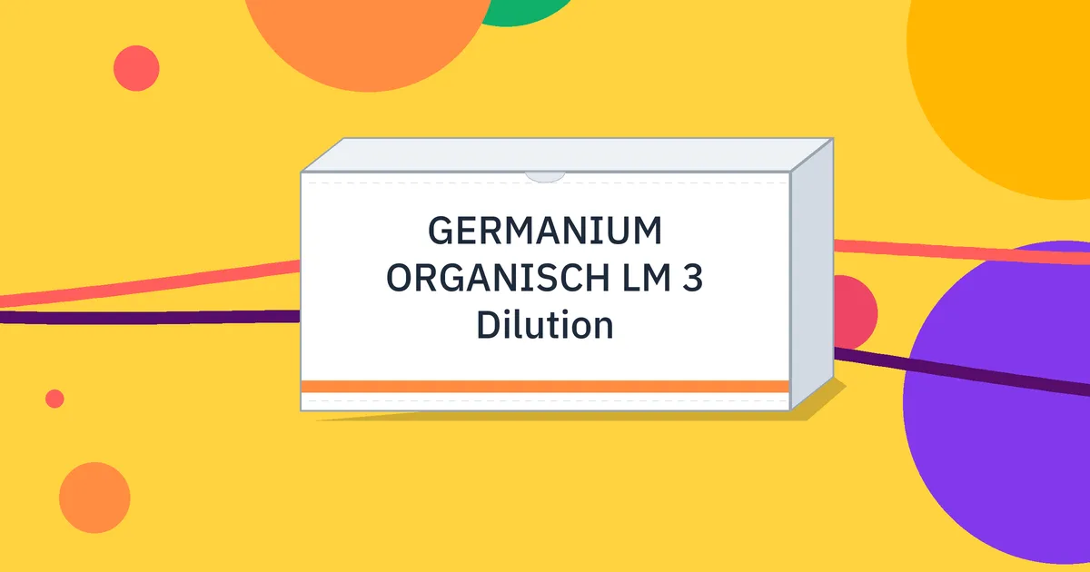 Symbolbild: Packung mit der Aufschrift GERMANIUM ORGANISCH LM 3 Dilution (PZN 16363621) – Verfügbarkeit und Bezug in Apotheken in Frankfurt am Main