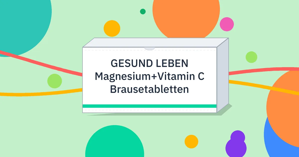 Symbolbild: Packung mit der Aufschrift GESUND LEBEN Magnesium+Vitamin C Brausetabletten (PZN 04984789) – Verfügbarkeit und Bezug in Apotheken in Frankfurt am Main