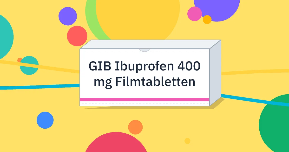 Symbolbild: Packung mit der Aufschrift GIB Ibuprofen 400 mg Filmtabletten (PZN 14240015) – Verfügbarkeit und Bezug in Apotheken in Frankfurt am Main