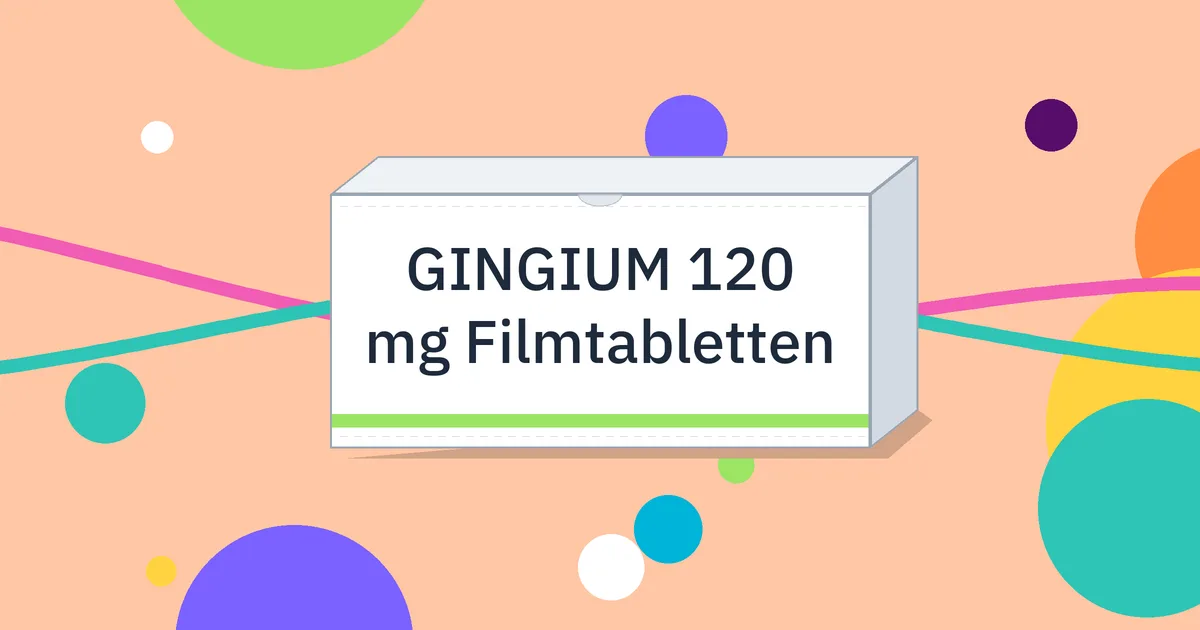 Symbolbild: Packung mit der Aufschrift GINGIUM 120 mg Filmtabletten (PZN 18850118) – Verfügbarkeit und Bezug in Apotheken in Frankfurt am Main