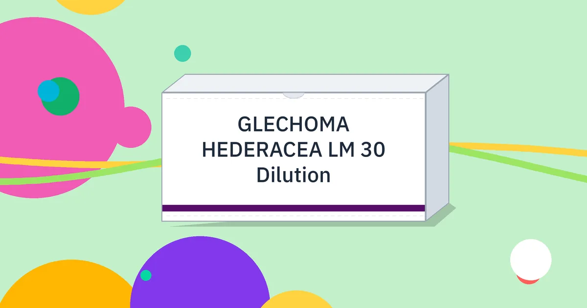 Symbolbild: Packung mit der Aufschrift GLECHOMA HEDERACEA LM 30 Dilution (PZN 13543498) – Verfügbarkeit und Bezug in Apotheken in Frankfurt am Main
