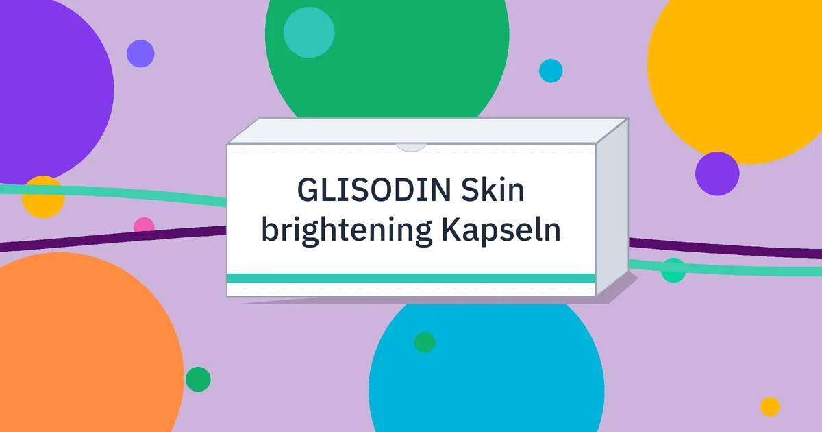 Symbolbild: Packung mit der Aufschrift GLISODIN Skin brightening Kapseln (PZN 17247466) – Verfügbarkeit und Bezug in Apotheken in Frankfurt am Main