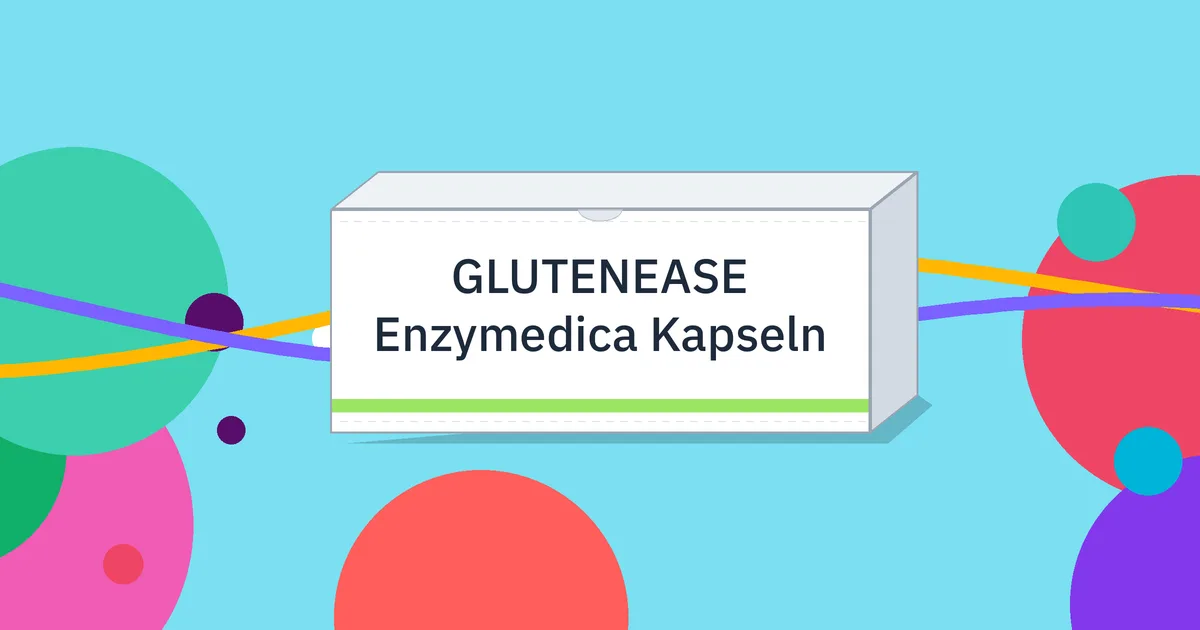 Symbolbild: Packung mit der Aufschrift GLUTENEASE Enzymedica Kapseln (PZN 12589877) – Verfügbarkeit und Bezug in Apotheken in Frankfurt am Main