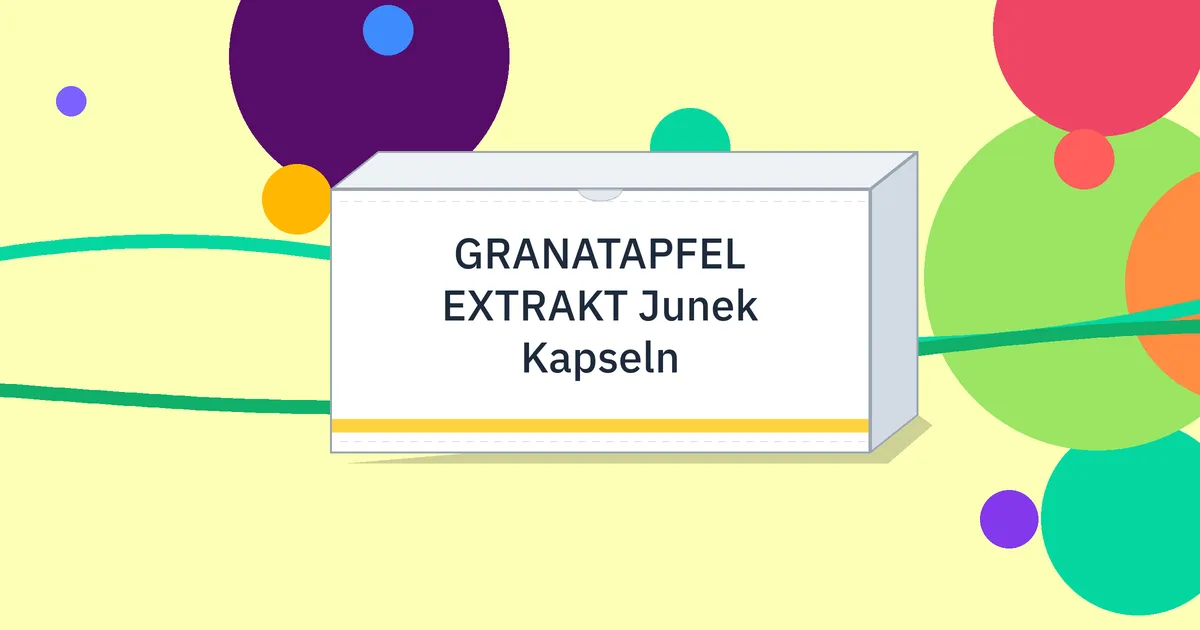 Symbolbild: Packung mit der Aufschrift GRANATAPFEL EXTRAKT Junek Kapseln (PZN 01051399) – Verfügbarkeit und Bezug in Apotheken in Frankfurt am Main