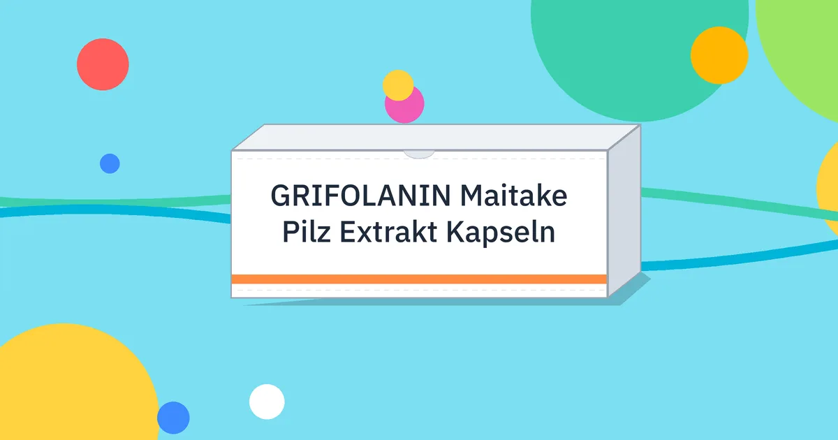 Symbolbild: Packung mit der Aufschrift GRIFOLANIN Maitake Pilz Extrakt Kapseln (PZN 02041285) – Verfügbarkeit und Bezug in Apotheken in Frankfurt am Main